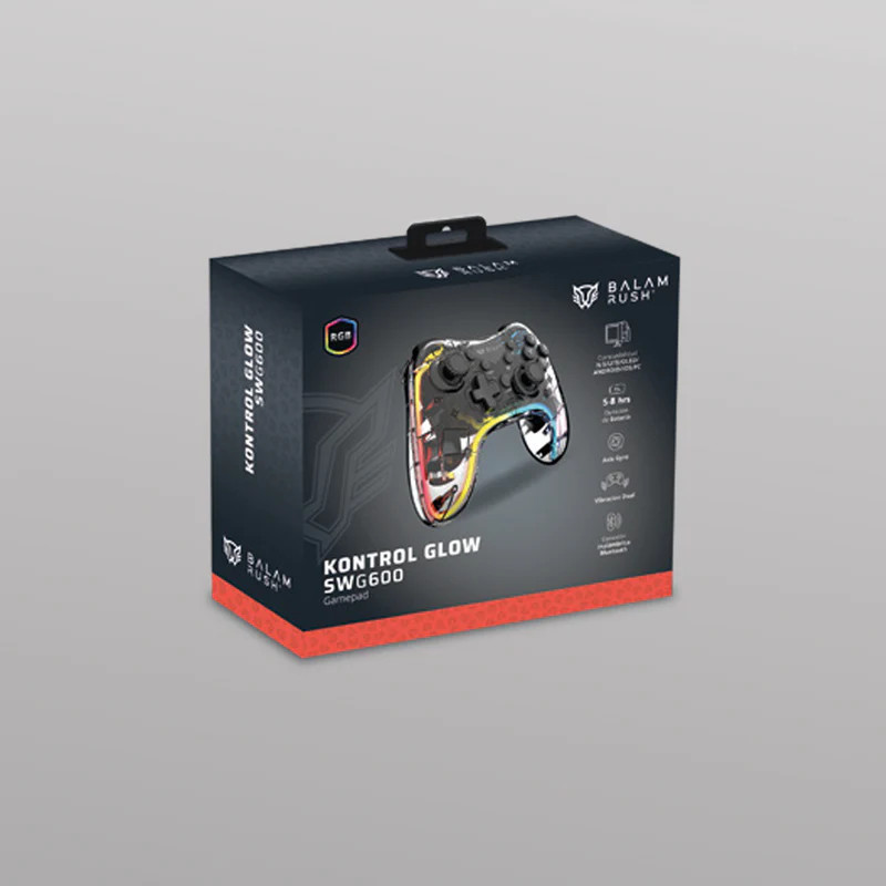 Gamepad Inalámbrico | Kontrol Glow SW G600 | Neón - Transparente